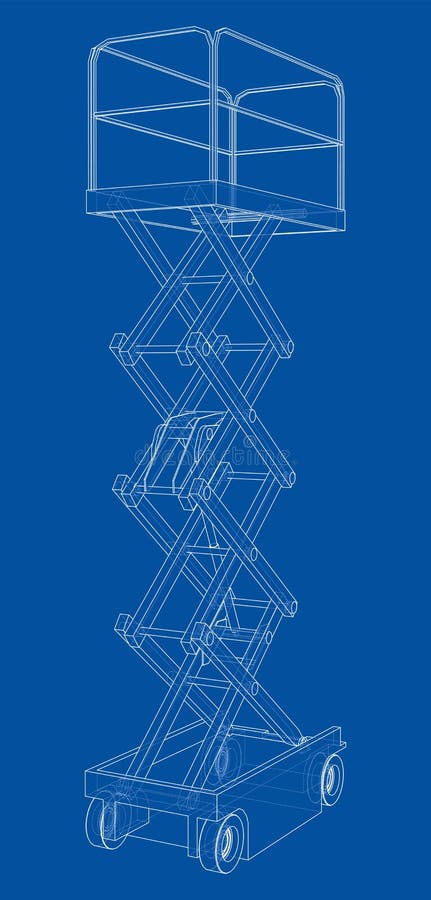 Scissor Lift Concept Outline. Vector Stock Vector - Illustration of ...