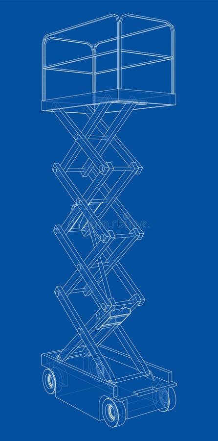 Scissor Lift Concept Outline. Vector Stock Vector - Illustration of ...
