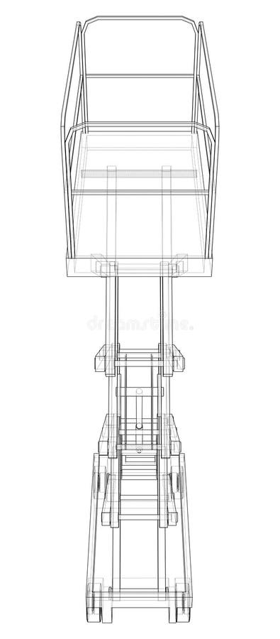 Scissor Lift Outline Blueprint Stock Illustrations – 130 Scissor Lift ...