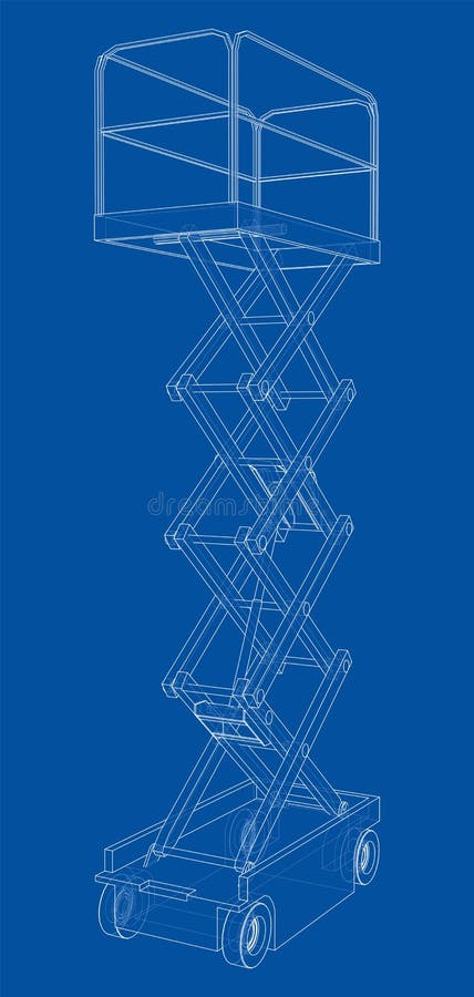 Scissor Lift Concept Outline. Vector Stock Vector - Illustration of ...