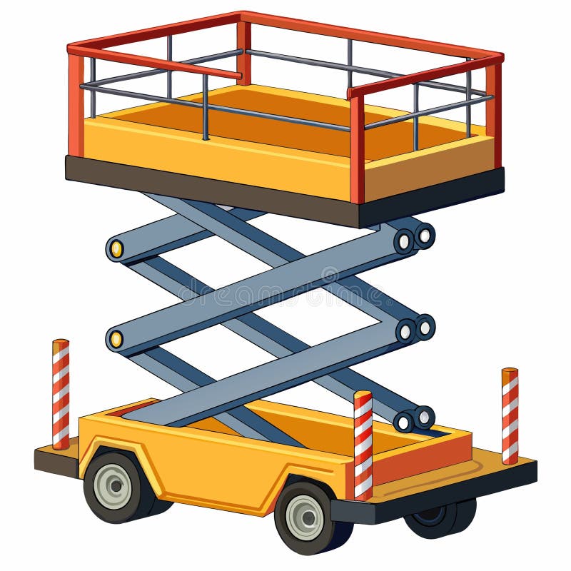 Scissor Lift Machine Isolated Stock Vector - Illustration of heightlift ...
