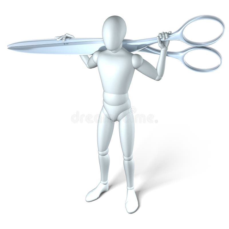 Man with scissors stock illustration. Illustration of craft - 31919220