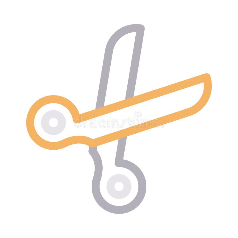 Scissor Vector Color Line Icon Stock Illustration - Illustration of ...