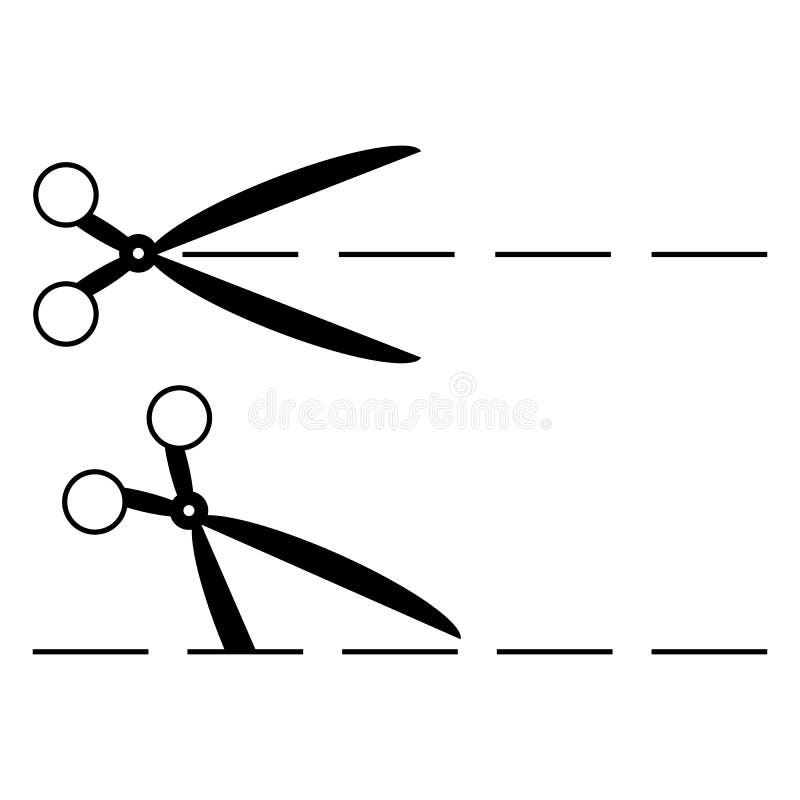 Scissor and cut mark stock vector. Illustration of closeup - 10583498