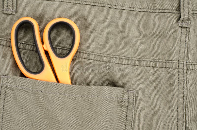 Scissors in the pocket stock photo. Image of jeans, professional - 12085722
