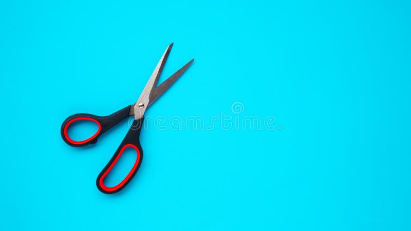 Scissors on Blue Background.scissors on Blue Background for Banner or ...