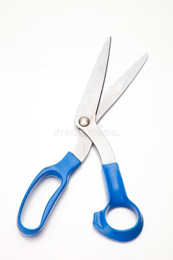 Scissors with Blue Handle stock image. Image of white - 23774813