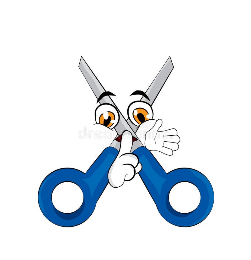 Scissors cartoon stock illustration. Illustration of silence - 49122437