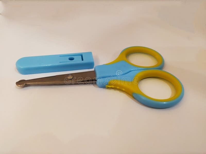 Scissors for Children with a Rounded End Stock Image - Image of ...