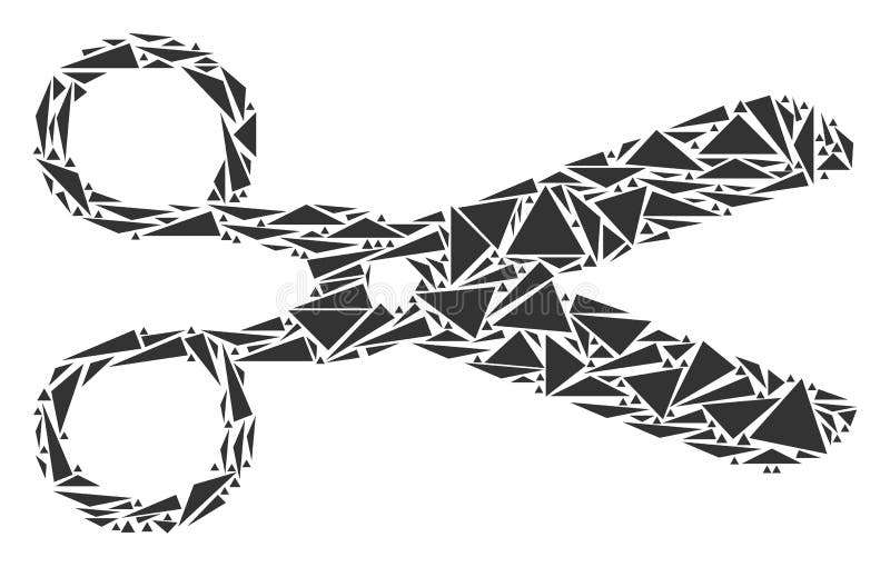 Scissors Collage of Triangles Stock Vector - Illustration of flat ...