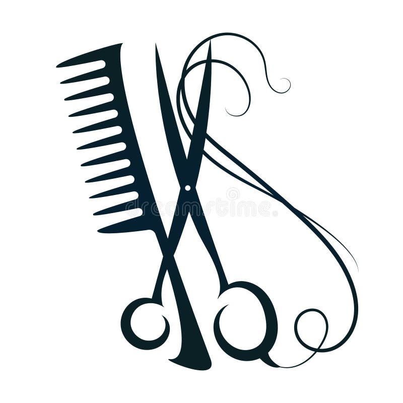 Scissors and Comb Hair stock illustration. Illustration of scissors ...