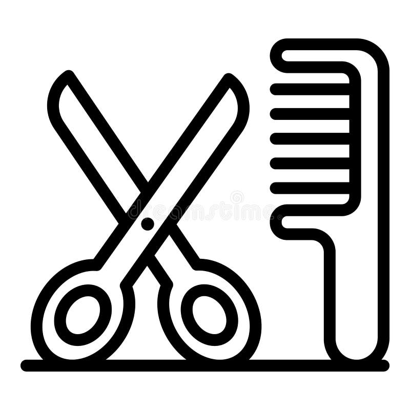 Scissors and Comb Icon, Outline Style Stock Vector - Illustration of ... Scissors and Comb Icon, Outline Style Stock Vector - Illustration of ...