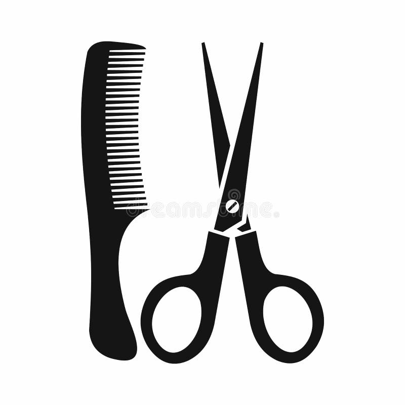 Scissors and Comb Icon, Outline Style Stock Vector - Illustration of ...