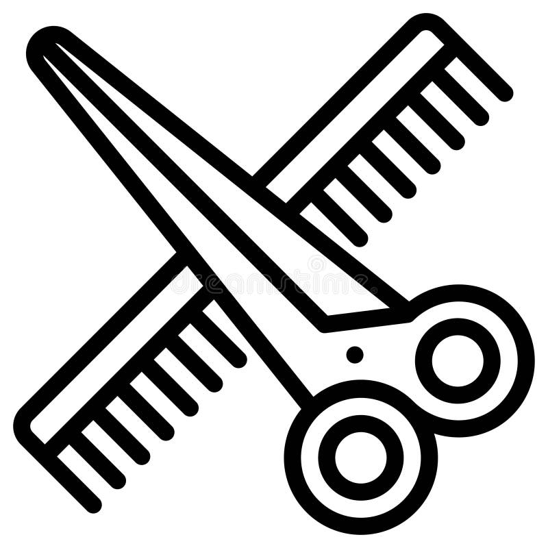 Scissors and Comb Icon, Supermarket and Shopping Mall Related Vector ...
