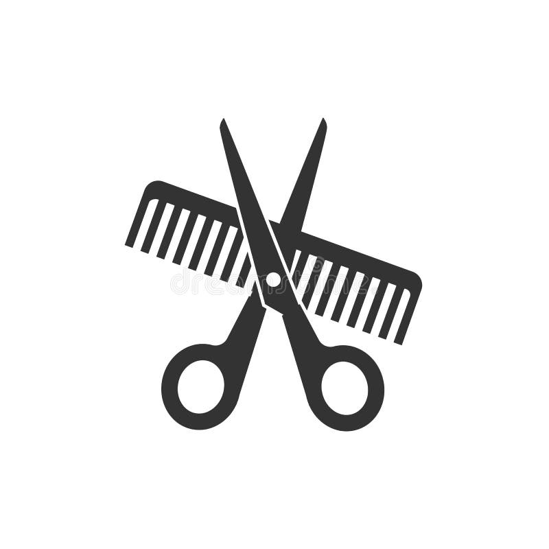 Scissors and Comb Icon. Vector Illustartion, Flat Design. Stock ...