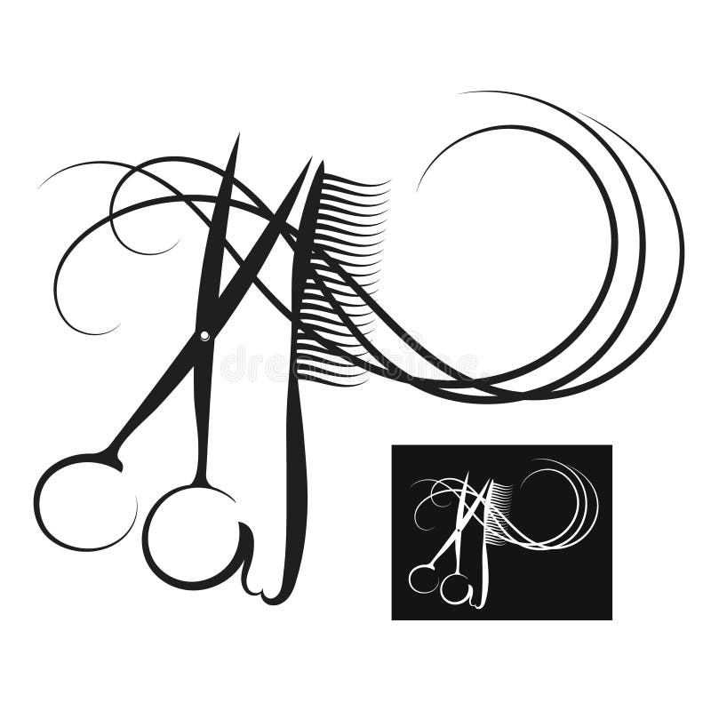 Vector Silhouette Of Scissors And A Comb Stock Photo - Illustration of ... Vector Silhouette Of Scissors And A Comb Stock Photo - Illustration of ...