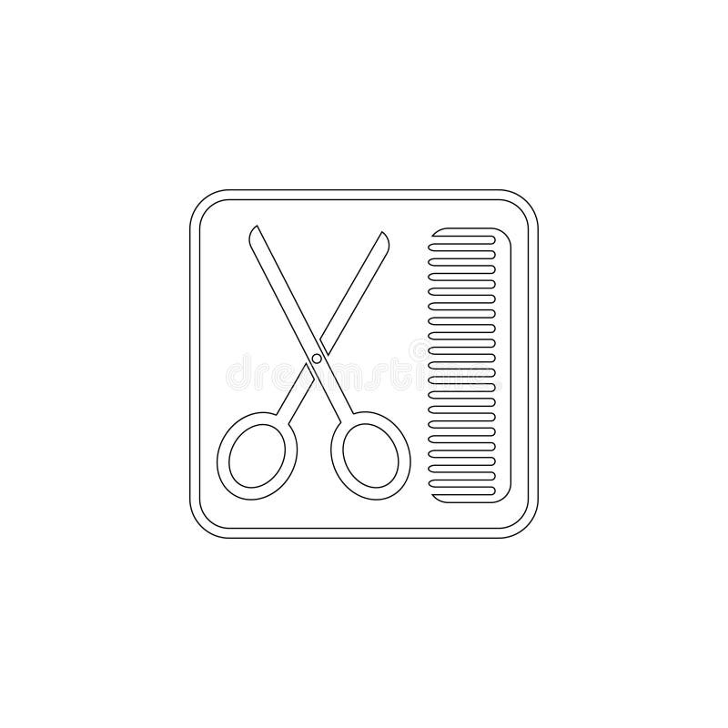 Scissors and Comb. Flat Vector Icon Stock Vector - Illustration of care ...