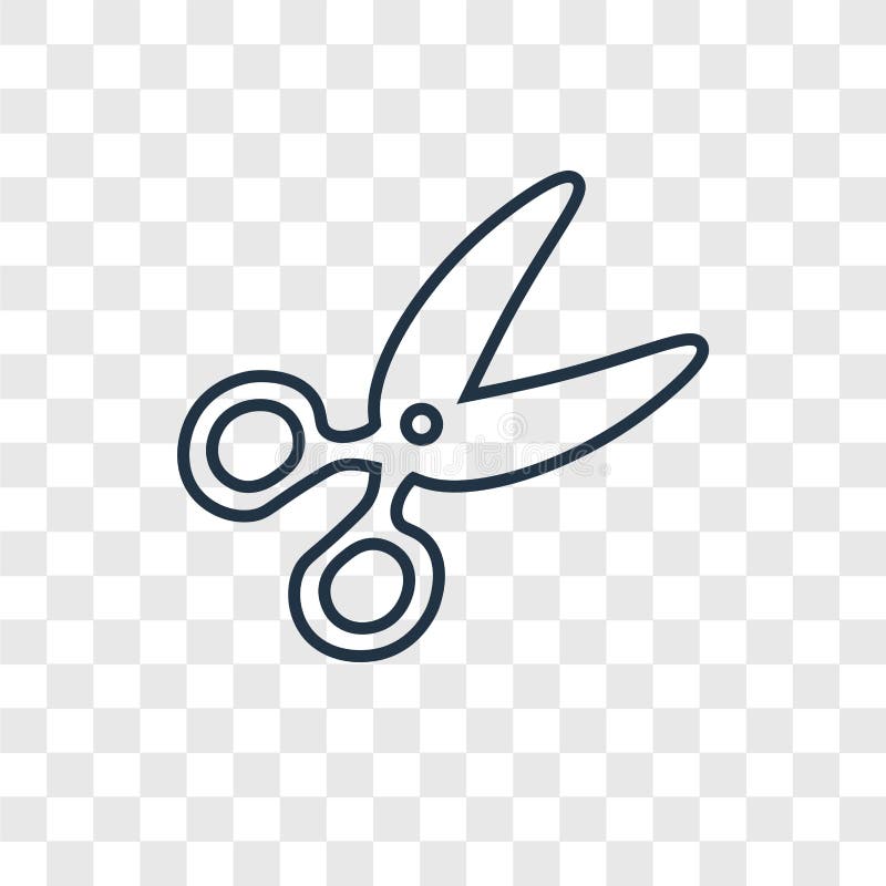 Scissors Concept Vector Linear Icon on Transparent Back Stock Vector ...