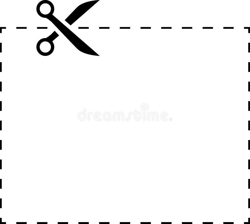 Scissors and Coupon Set, Cut Template with Dashed Line. Gift Coupon ...