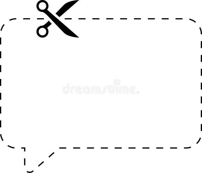 Scissors and Coupon Set, Cut Template with Dashed Line. Gift Coupon ...