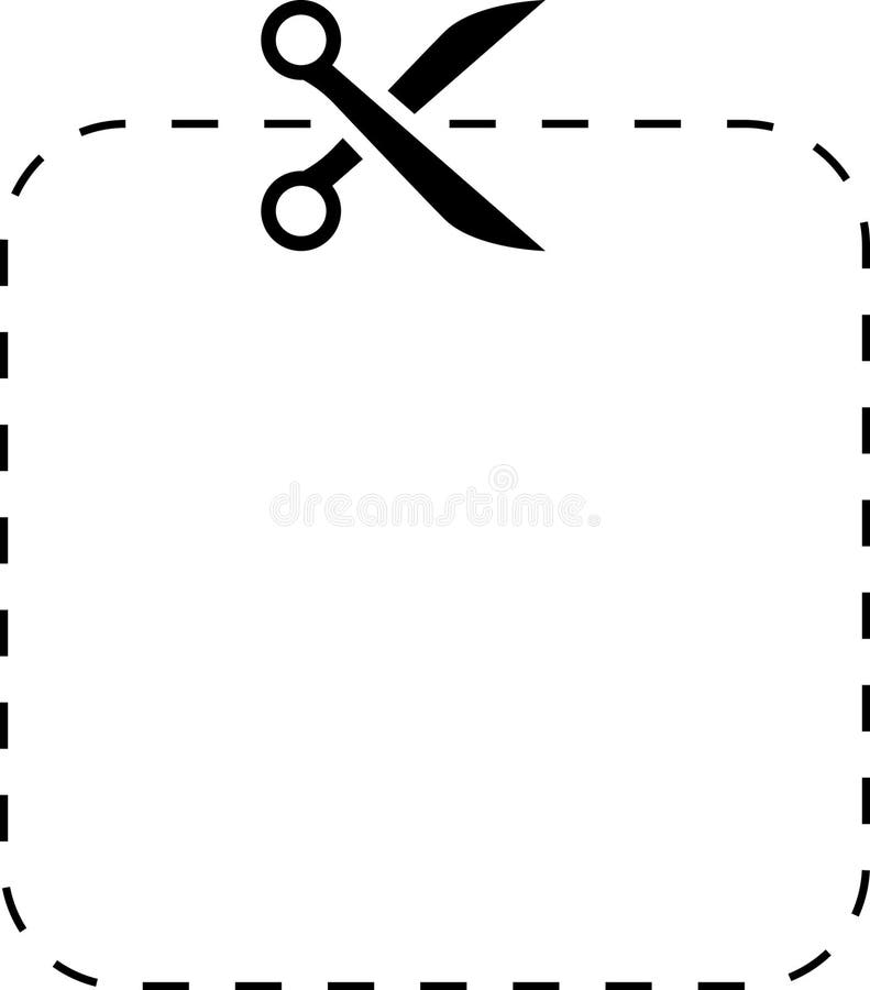 Scissors and Coupon Set, Cut Template with Dashed Line. Gift Coupon ...