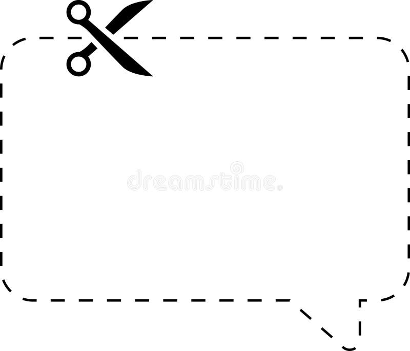 Scissors and Coupon Set, Cut Template with Dashed Line. Gift Coupon ...