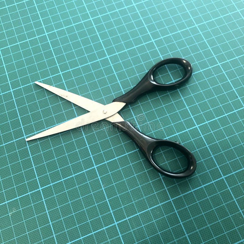 Scissors on Craft Background Stock Image - Image of pair, checkered ...