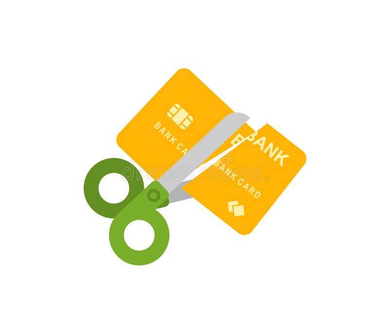 Scissors Cut Bank Card Isolated. Vector Illustration Stock Vector ...