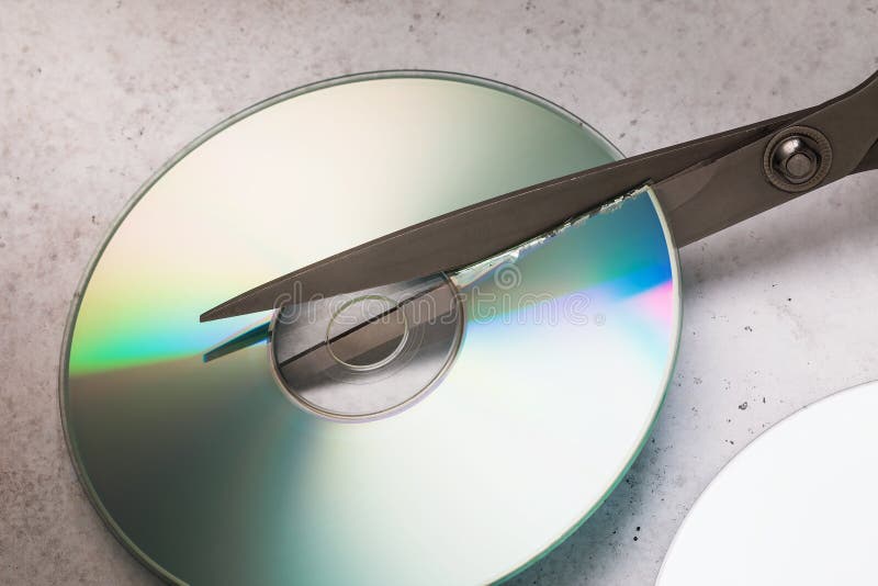 Scissors Cut Cd. Information Destruction Concept Stock Image - Image of ...