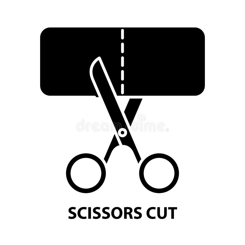 Scissors Symbol Icon, Black Vector Sign with Editable Strokes, Concept ...