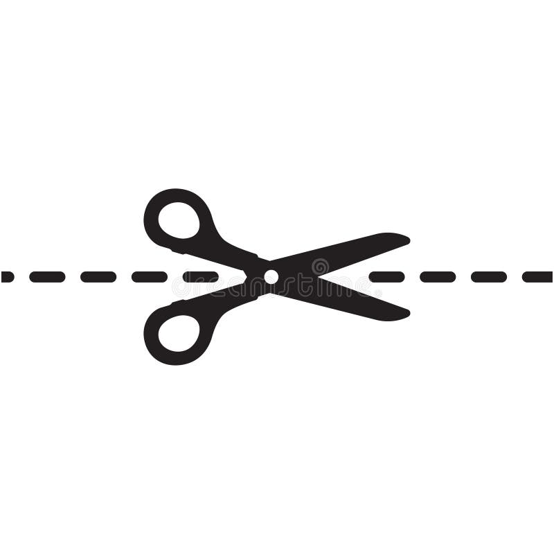 Scissors and cut mark stock vector. Illustration of white - 18539866