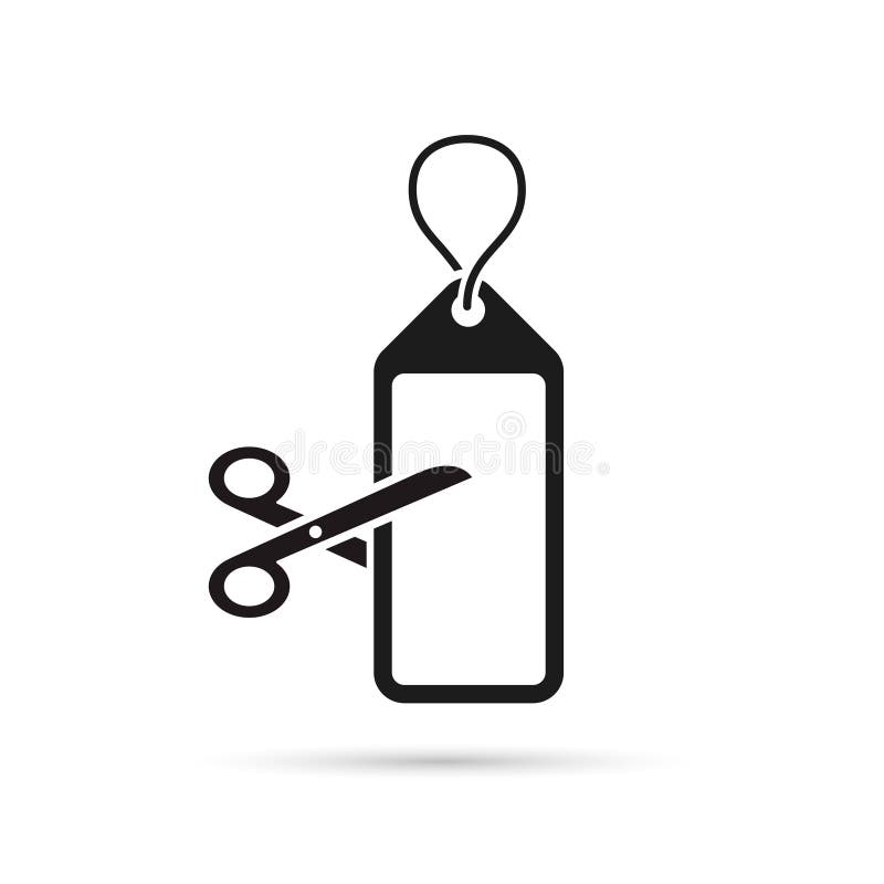 Scissors Cut Label Icon, Sale Concept, Vector Isolated Flat ...