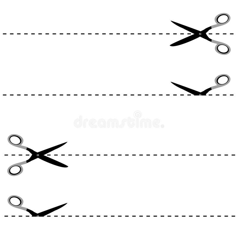 Scissors cut lines duo stock vector. Illustration of curl - 7929509