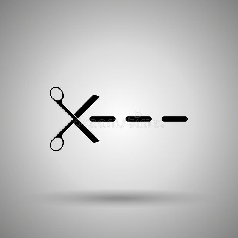 Scissors Cut Lines Icon. Simple Scissors and Cutting Lines Stock Vector ...