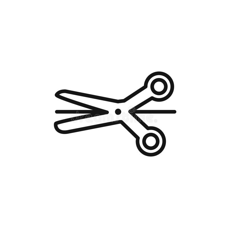 Scissors with Cut Lines Logo Sign Vector Outline Stock Illustration ...