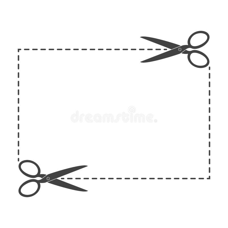 Scissors with Cut Lines. Vector Illustration. Stock Illustration ...