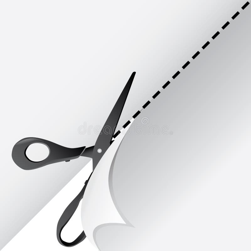 Scissors cut paper stock illustration. Illustration of paperwork - 18930657