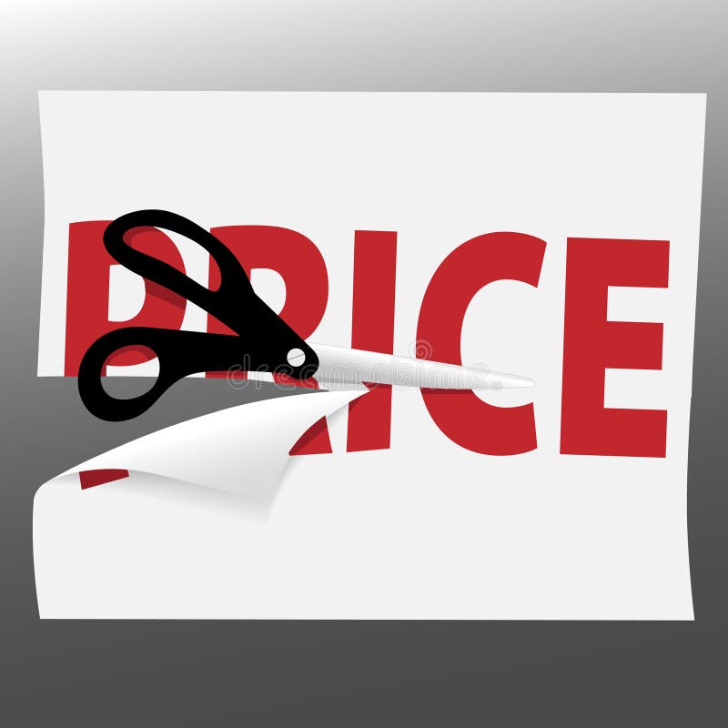 Scissors Cut PRICE Symbol on Sale Ad Page Stock Vector - Illustration ...