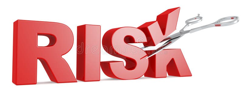 Scissors Cut the Red Risk Word Stock Illustration - Illustration of ...
