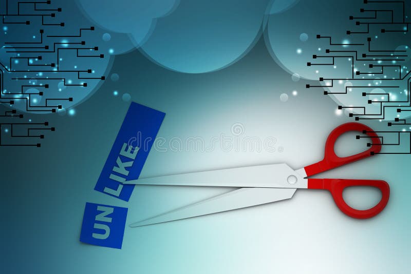 Scissors Cut the Word Unlike Stock Illustration - Illustration of ...