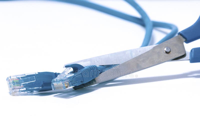 Scissors cutting cable stock photo. Image of equipment - 34369582