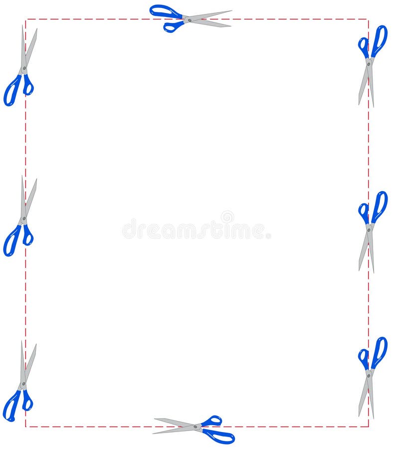 Scissors cutting border stock vector. Illustration of abstract - 4306966