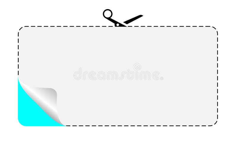 Scissors Cutting through Dashed Line Rectangle Form Stock Vector ...