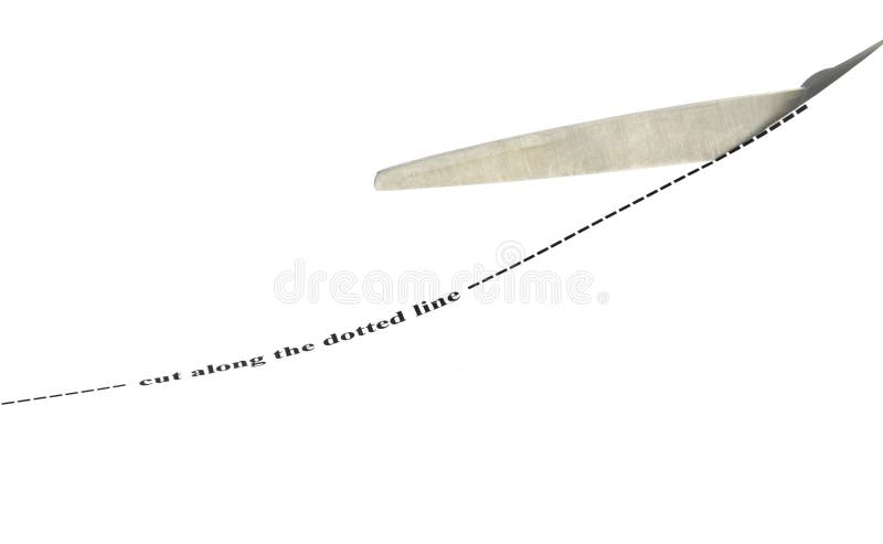 Scissors Cutting on Dotted Line Stock Photo - Image of paper, dashed ...