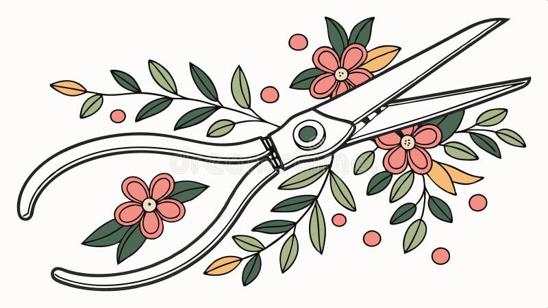 Scissors Cutting Floral Design, Creativity and Crafting Vector Design ...