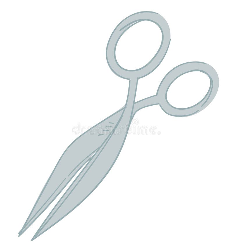 Scissors for Cutting in Half, Sharp Blade of Tool Stock Vector ...