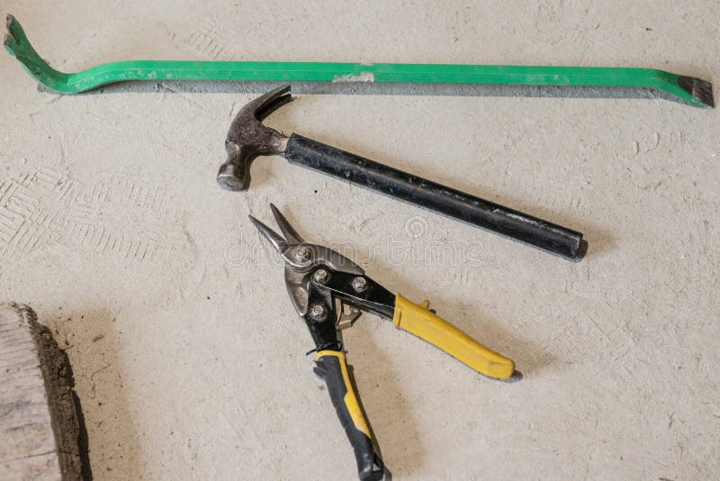 Scissors for Cutting Metal and Metal Building Elements, Hammer and ...