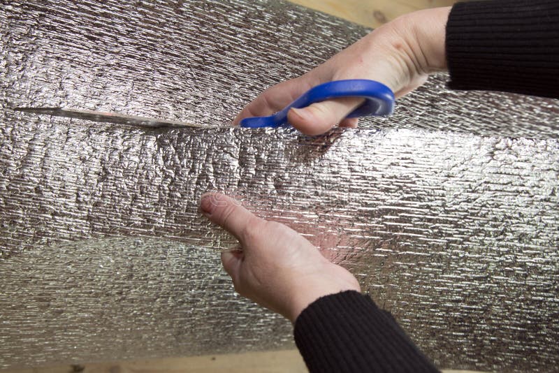 Scissors Cutting Metallic Paper Stock Image - Image of design ...