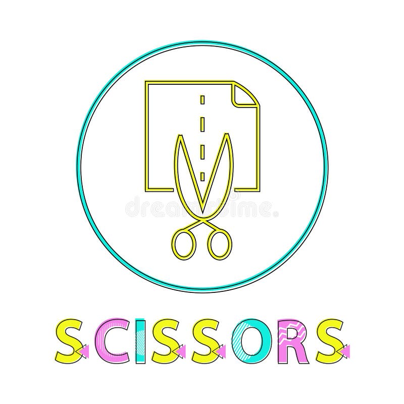 Scissors Cutting Page Icon Vector Illustration Stock Vector ...