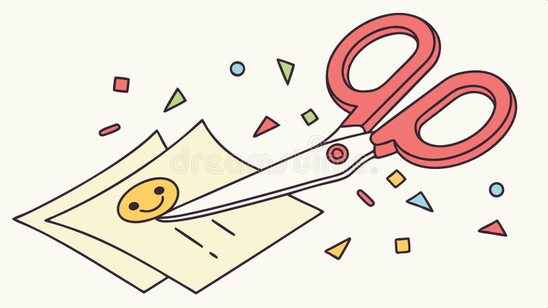 Scissors Cutting Paper with Shapes, Crafting and Creativity Vector ...